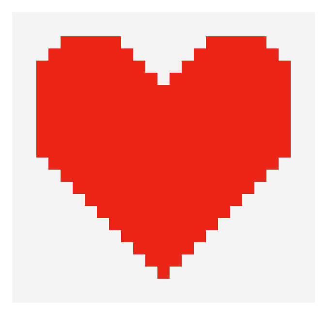 grades de pixel de coração grátis